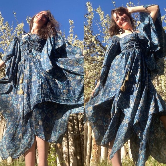 Bouboulina | Dresses | Stevie Nicks Dress Dreams Silk Fairy Dress Boho Hippie Gypsy Witchy Size ...